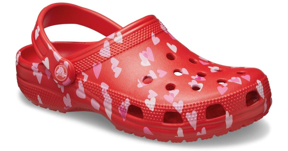 Crocs™ Classic Valentine's Day Clog Sandals From Finish Line in Red | Lyst