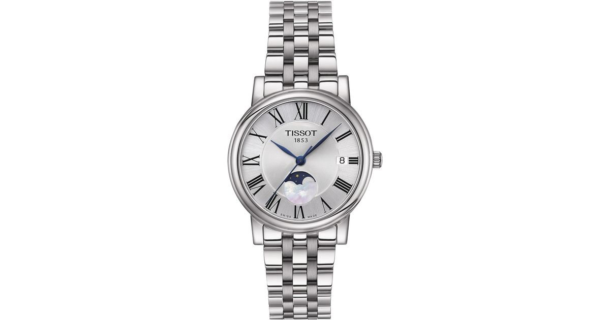 Tissot Carson Premium Lady Moonphase Stainless Steel Bracelet Watch ...