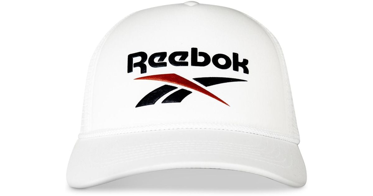 Reebok Aero Deluxe Five-panel Trucker Cap in White for Men | Lyst