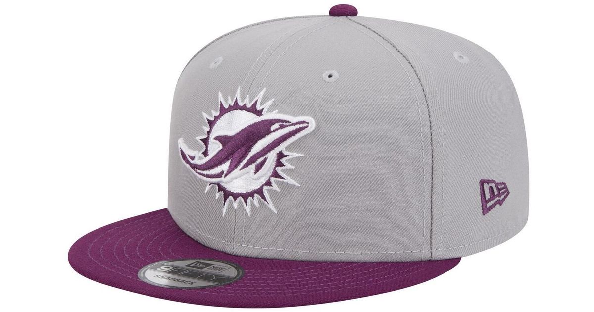KTZ Gray/purple Miami Dolphins Two-tone Color Pack 9fifty Snapback Hat ...