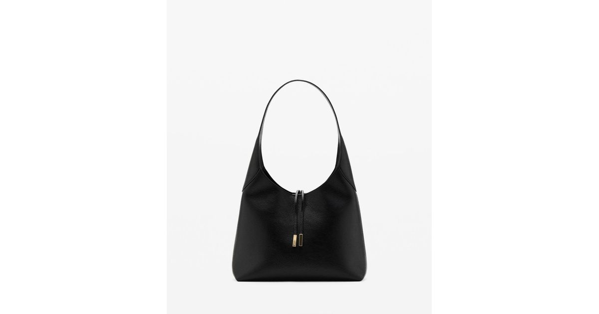 Mango Metal Detail Shoulder Bag in Black | Lyst