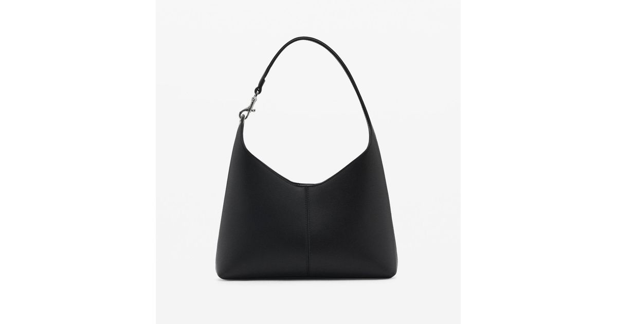 Mango Metallic Detail Shopper Bag in Black | Lyst