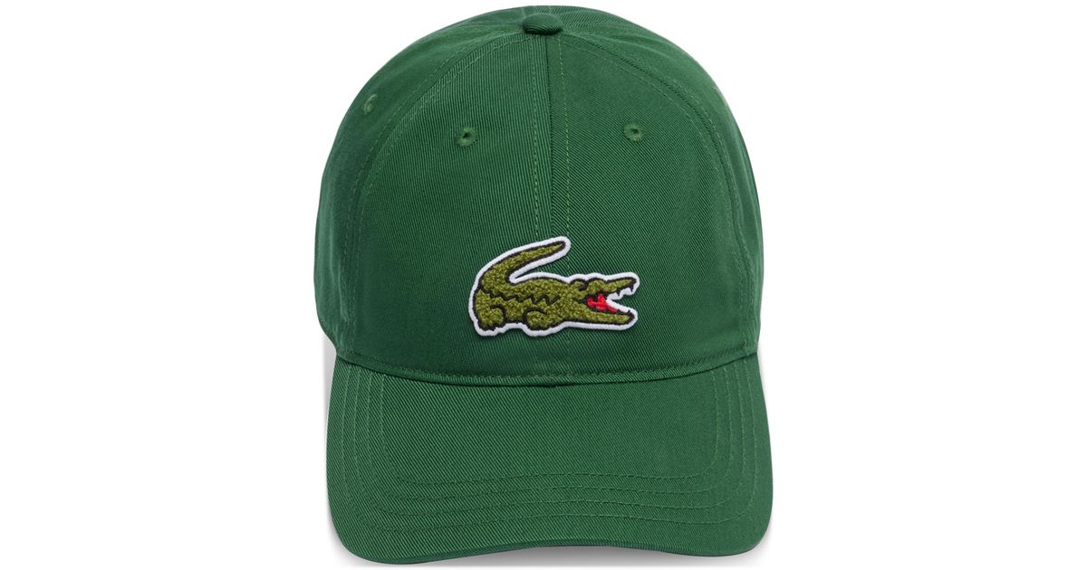 Lacoste Croc Logo Cap in Green for Men | Lyst