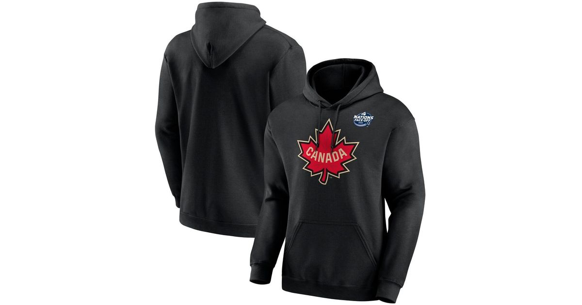 Fanatics Canada 2025 4 Nations Face-off Fleece Pullover Hoodie in Black ...