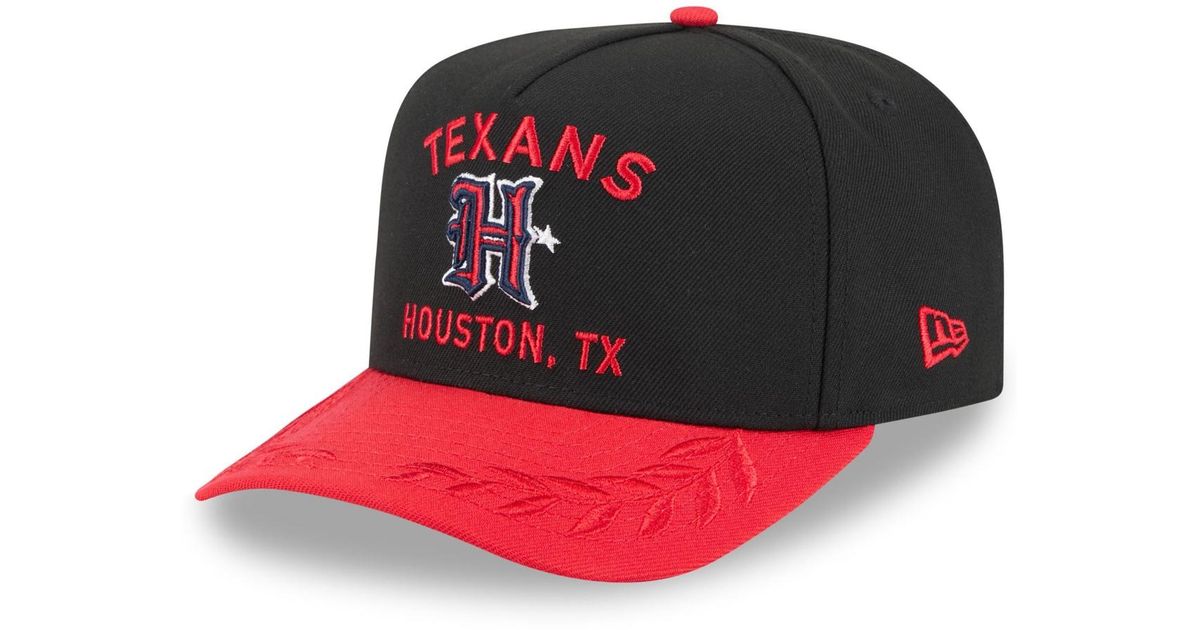 KTZ Black/red Houston Texans 2025 Nfl Draft A-frame 9fifty Snapback Hat ...