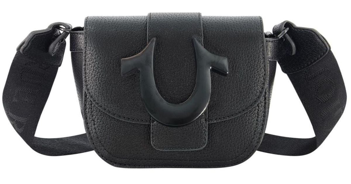 True Religion Mini Flap Dark Hardware Crossbody Bag in Black | Lyst