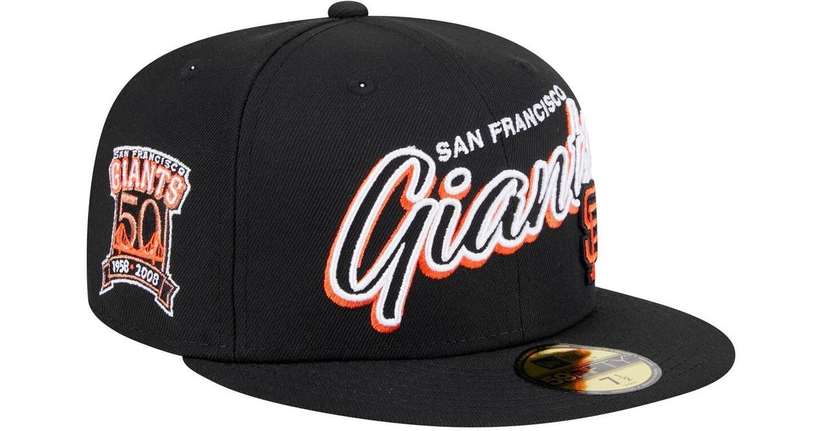 KTZ San Francisco Giants Script Sided 59fifty Fitted Hat in Black for Men | Lyst