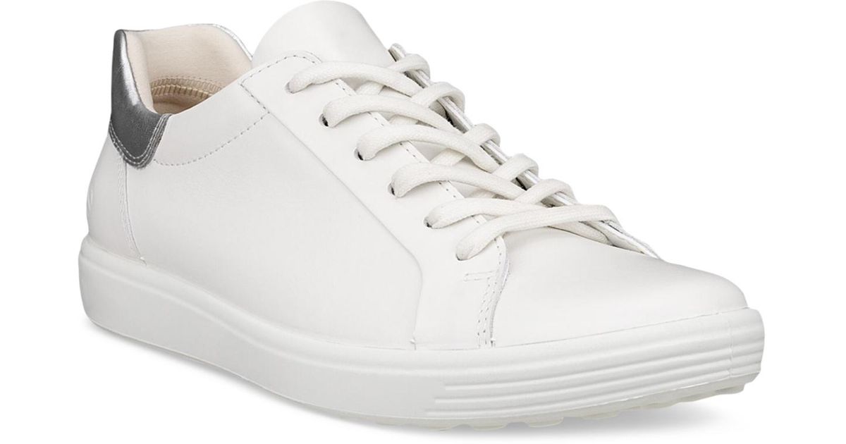 Ecco Soft 7 Easy Slip Tie Sneakers in White | Lyst