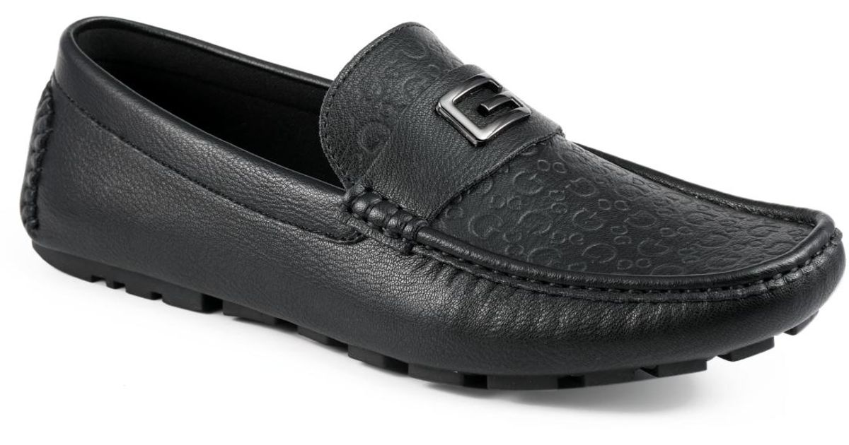 Guess Alsto Ornamented Moc Toe Driving Loafers in Black for Men | Lyst