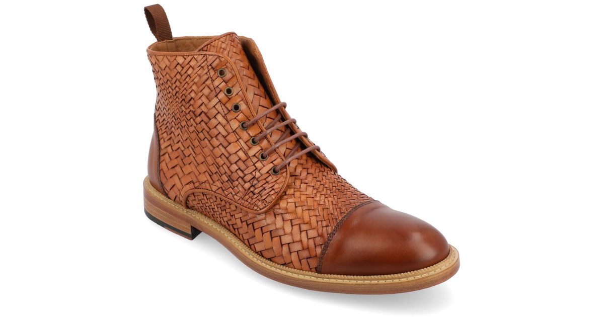 Taft Rome Woven Handcrafted Full-grain Leather Dress Lace-up Boot in ...