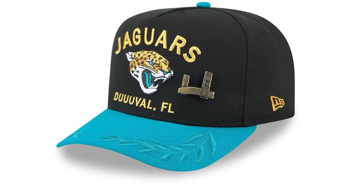 KTZ Black/teal Jacksonville Jaguars 2025 Nfl Draft On Stage A-frame ...