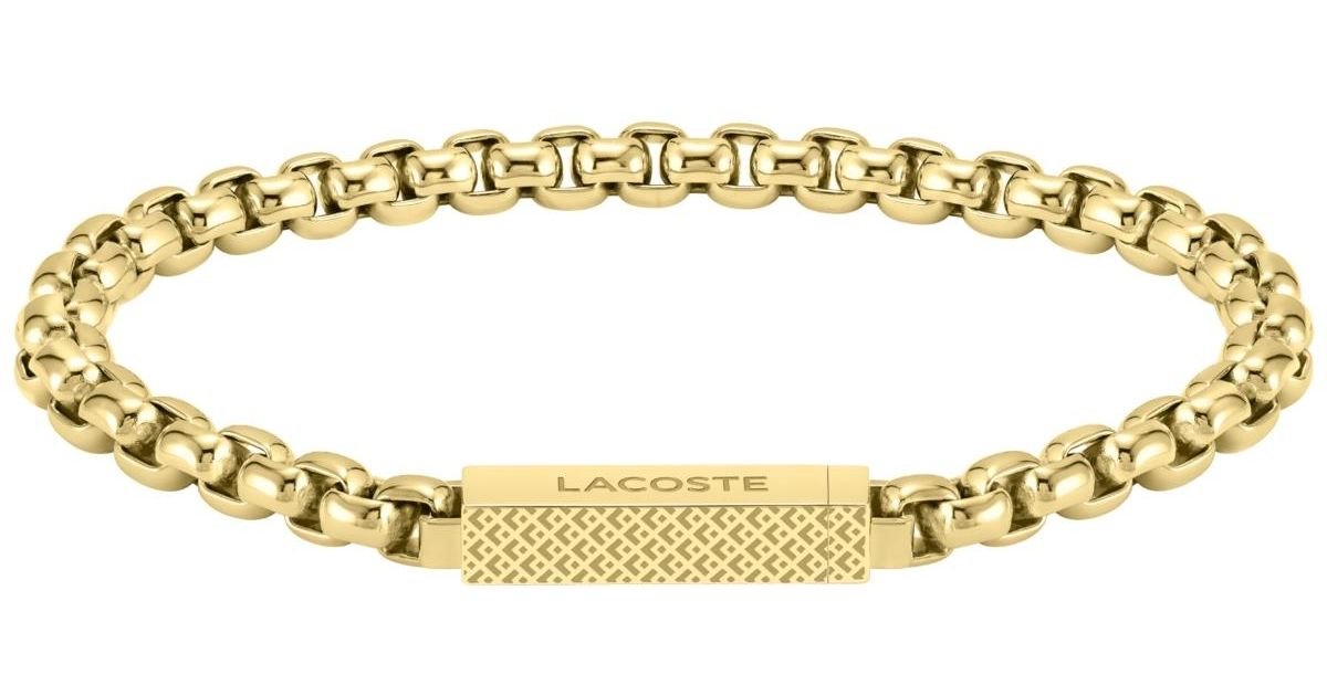 Lacoste Box Chain Bracelet in Metallic for Men | Lyst