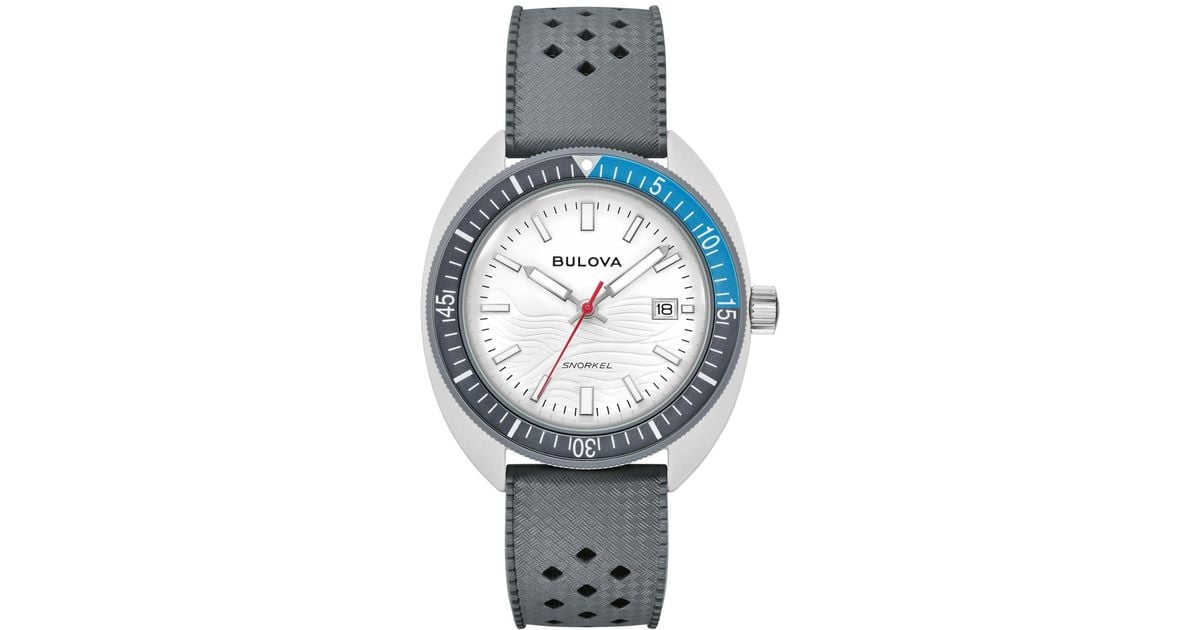 Bulova Snorkel Hnbr Rubber Strap Watch 41mm in Gray for Men | Lyst