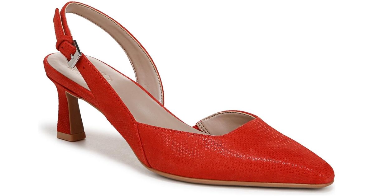 Naturalizer Dalary Pointed Toe Slingback Pumps in Red | Lyst