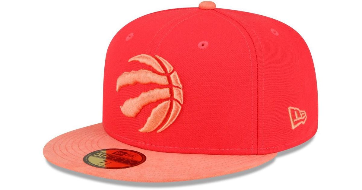 KTZ Red/peach Toronto Raptors Tonal 59fifty Fitted Hat for Men | Lyst