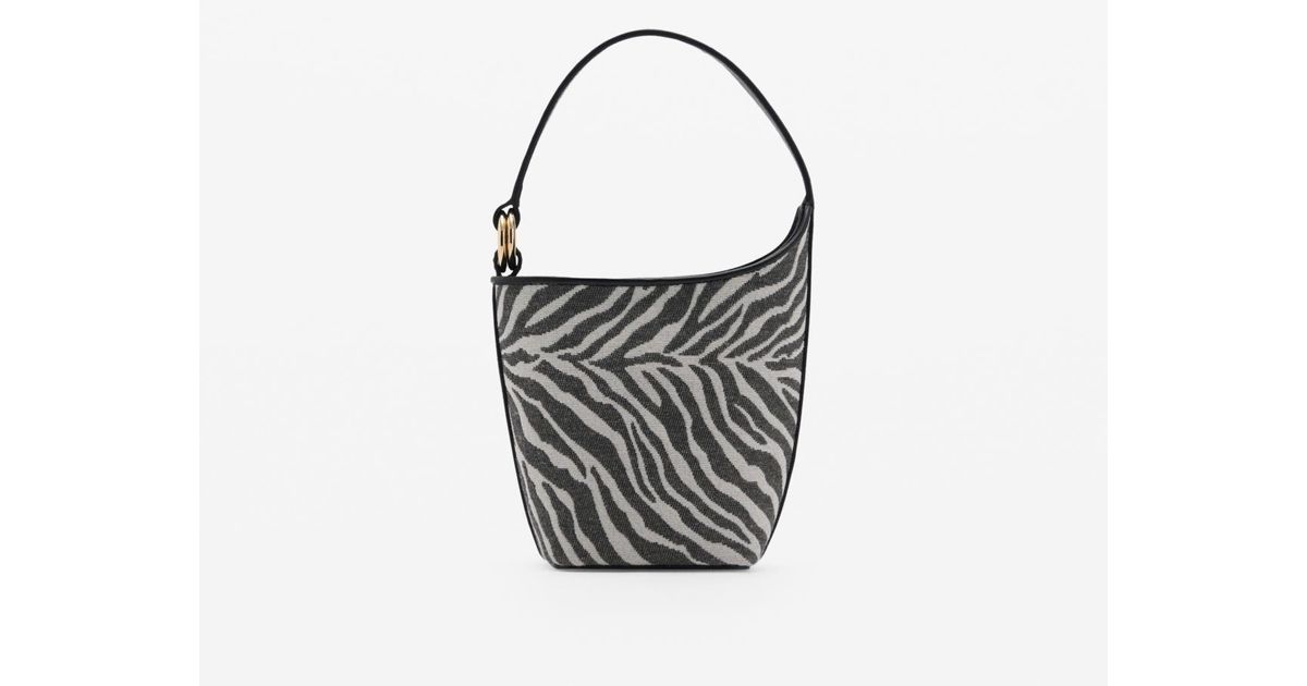 Mango Zebra-print Bucket Bag in Metallic | Lyst