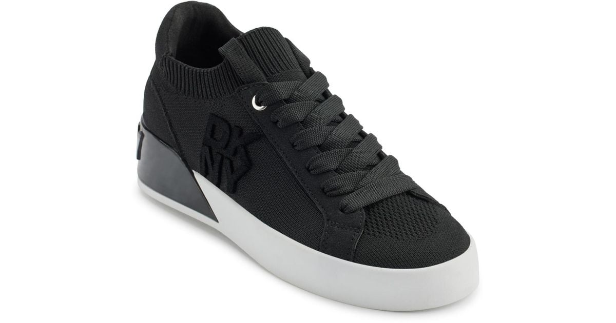 DKNY Mallory Lace-up Sneakers in Black | Lyst