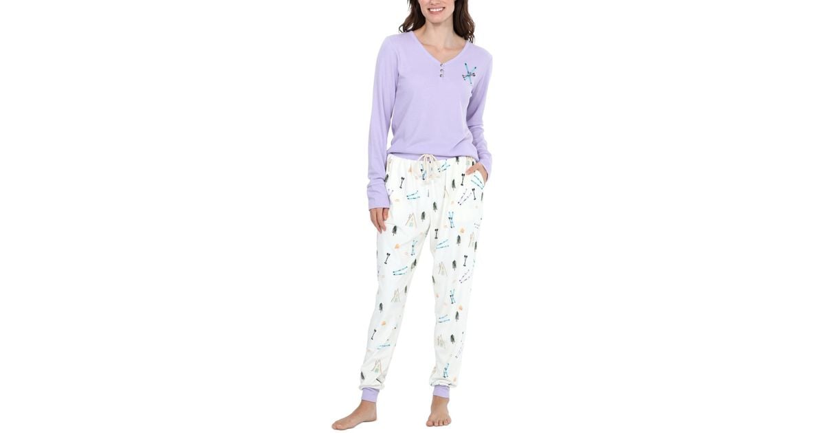 Honeydew Intimates Travel Day Henley Fleece Pajama Set in Blue | Lyst
