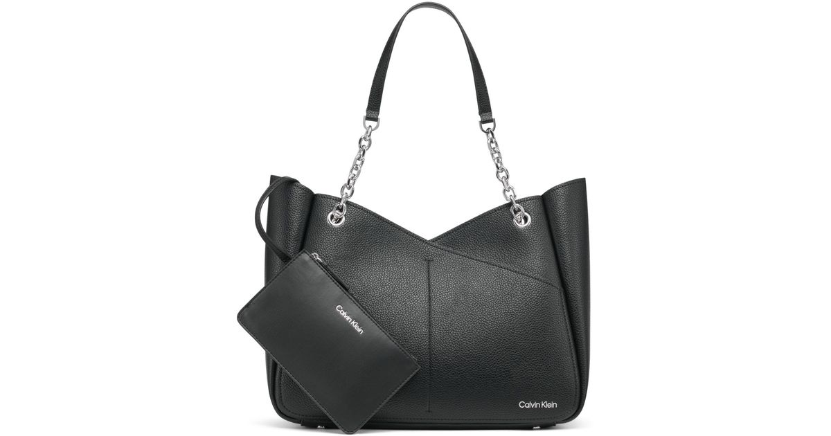 Calvin Klein Zoe Large Tote Bag in Black | Lyst