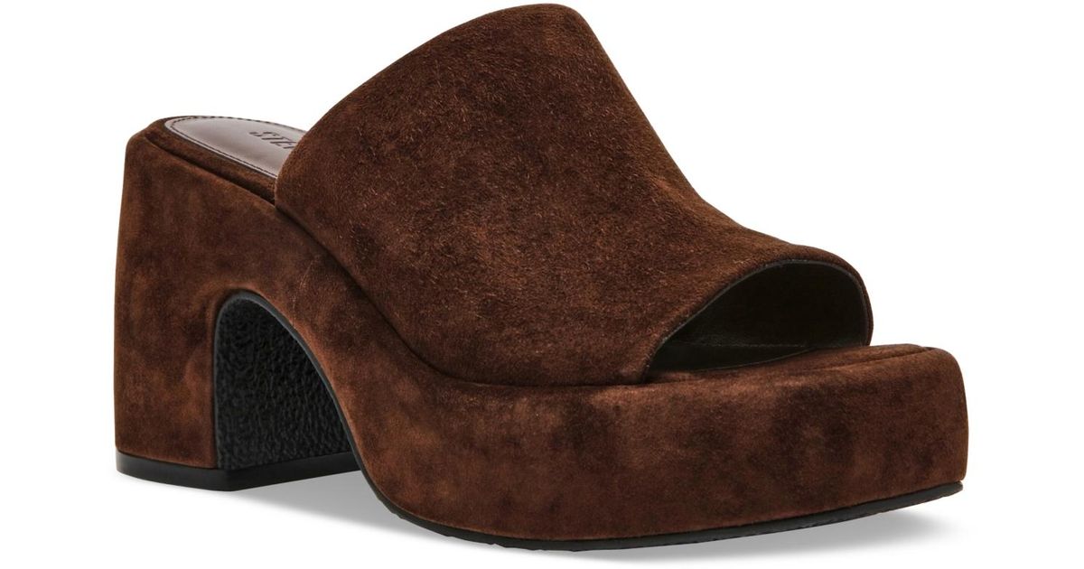 Steve Madden Shanton Platform Slide Sandals in Brown | Lyst