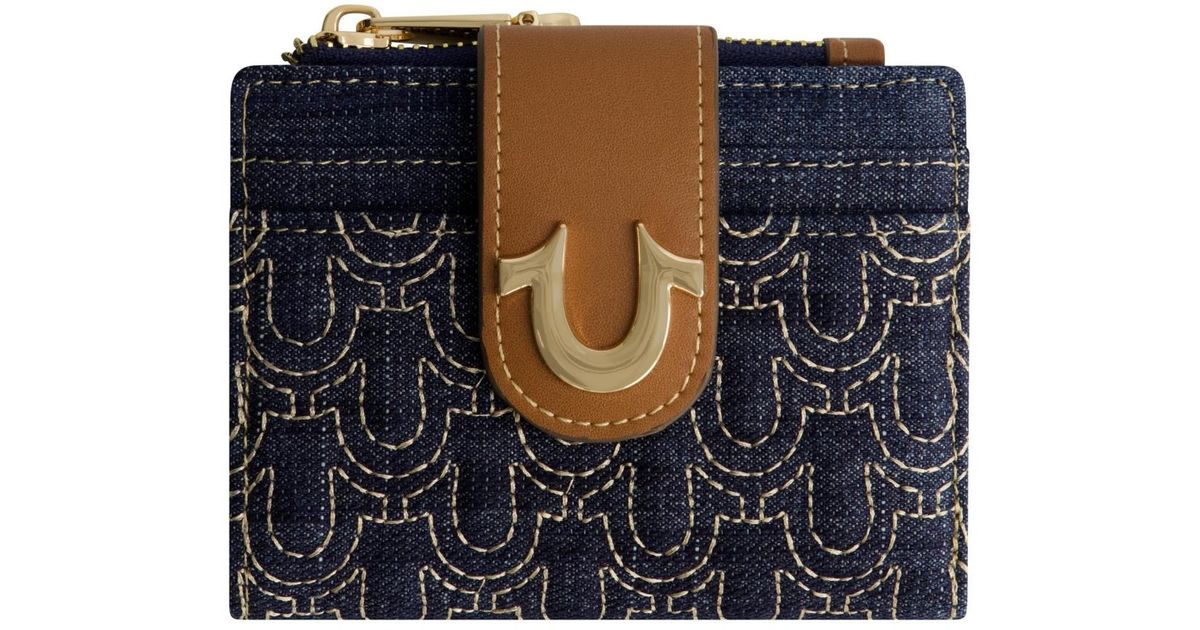 True Religion Horseshoe Quilted Small Wallet in Blue | Lyst
