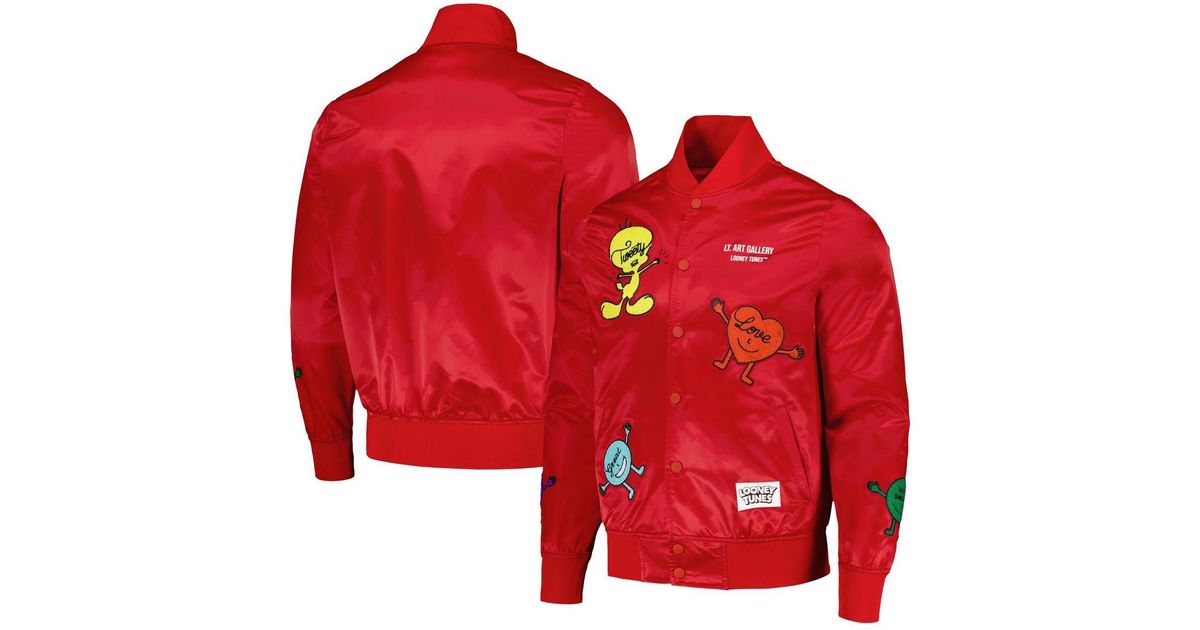 FREEZE MAX Looney Tunes Positive Energy Satin Full-snap Jacket in Red ...