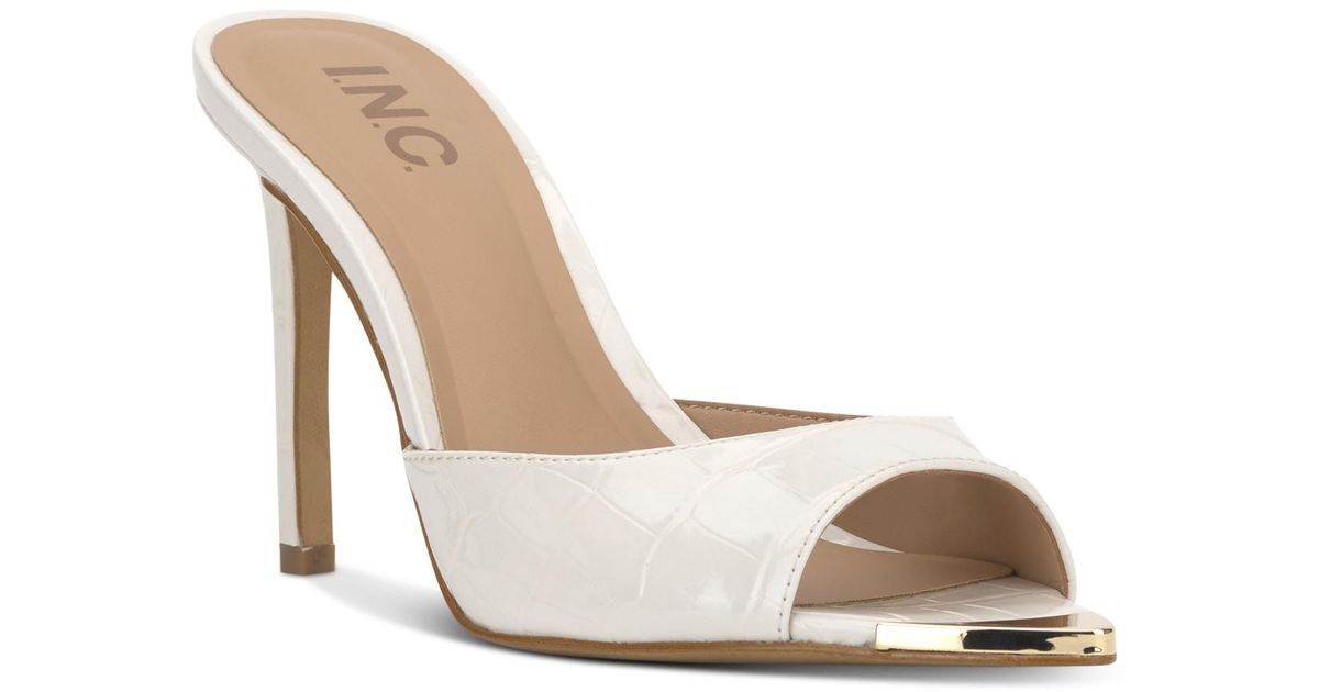 INC International Concepts Amra Dress Slide Sandals in White | Lyst