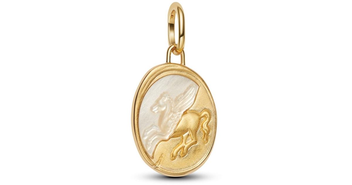 PANDORA Two Tone Pegasus Medallion Charms in Metallic | Lyst