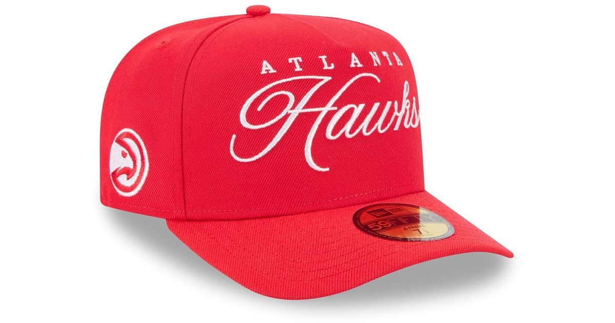 KTZ Atlanta Hawks 2025 Nba Draft A-frame 59fifty Fitted Hat in Red for ...