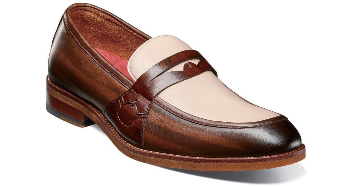 Stacy Adams Prichard Moc Toe Penny Slip On Loafer in Brown for Men | Lyst