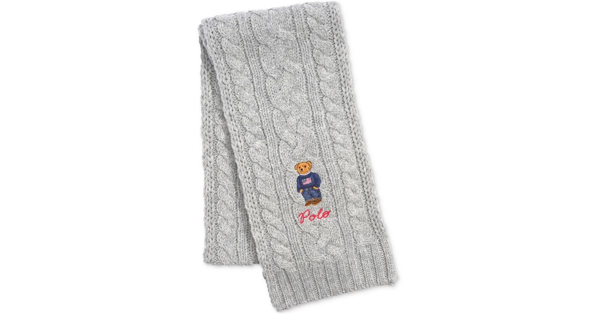 Polo Ralph Lauren Cable-knit Bear Scarf in Gray for Men | Lyst