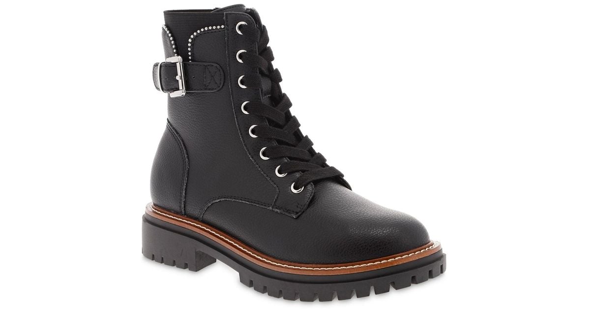 MIA Foster Water-resistant Leather Combat Boots in Black | Lyst