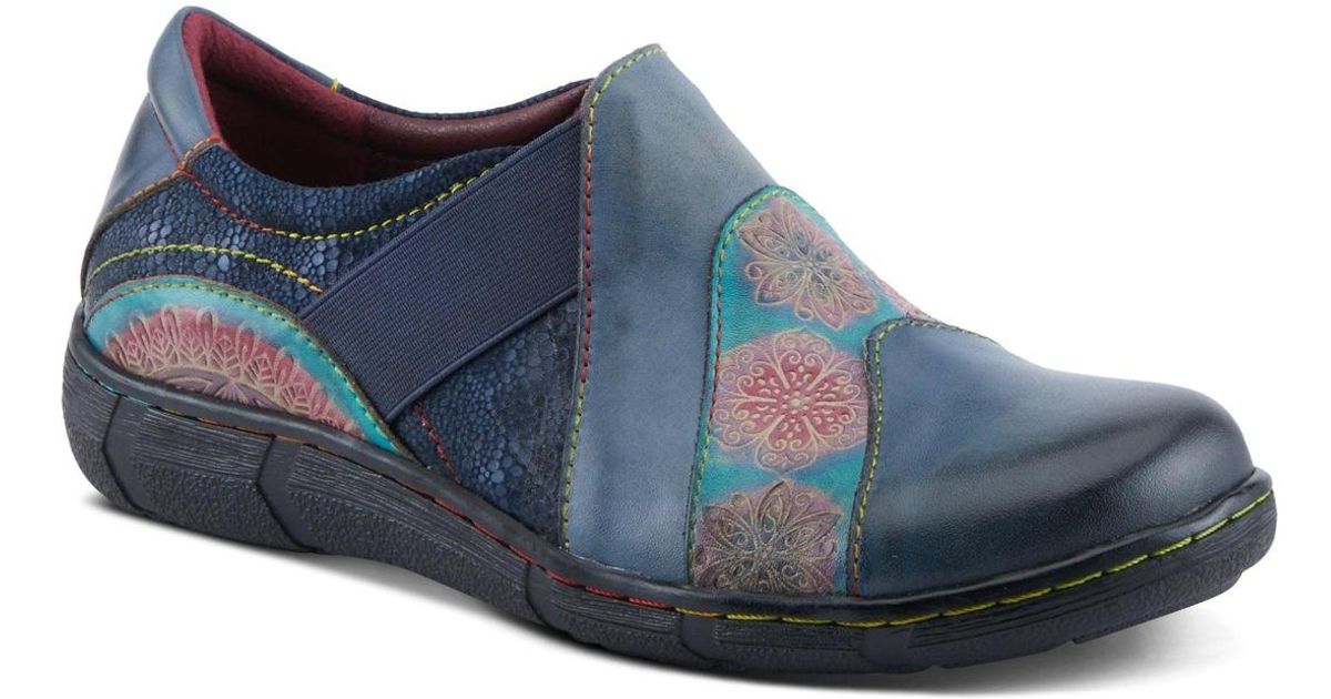 L'ARTISTE L Artiste S Lata Hand-painted Closed Back Shoe in Blue | Lyst