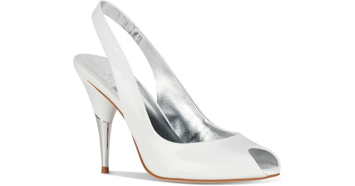 Jeffrey Campbell Charis Peep-toe Slingback Pumps in White | Lyst