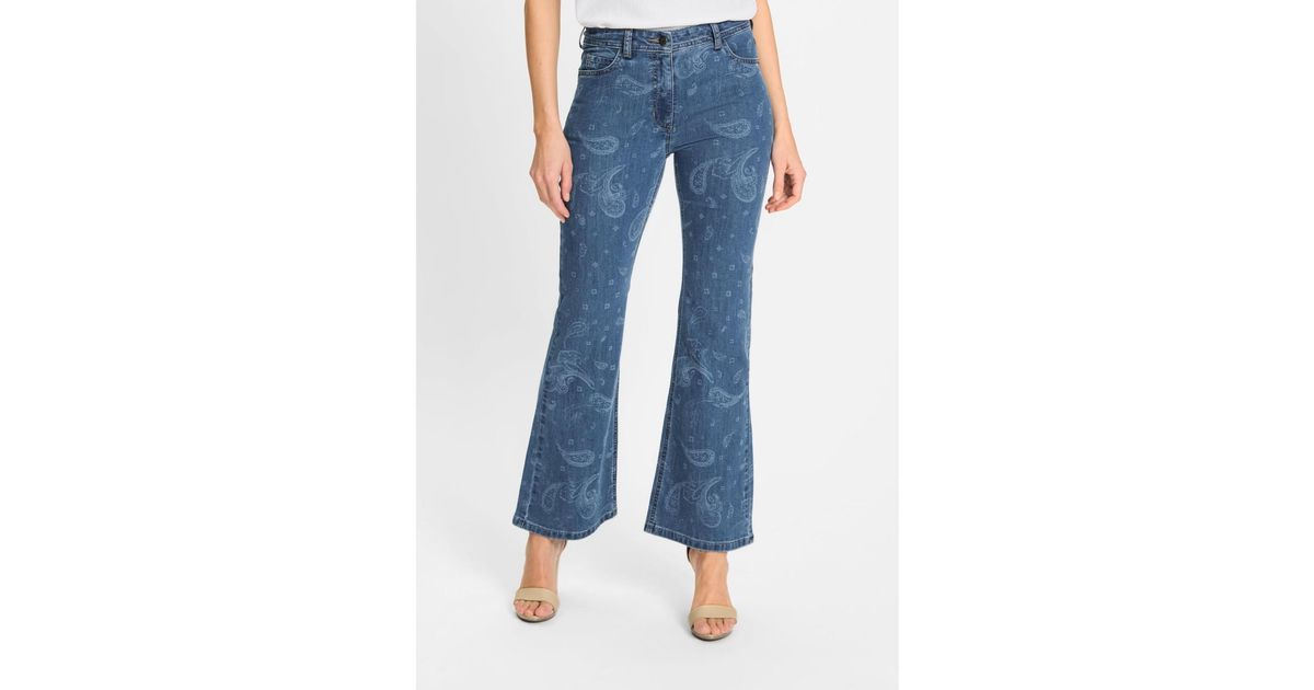 Olsen Mona Fit Paisley Motif Jean in Blue | Lyst