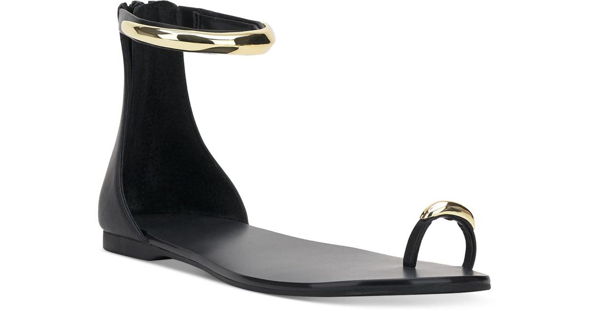 INC International Concepts Georna Flat Sandals in Black | Lyst