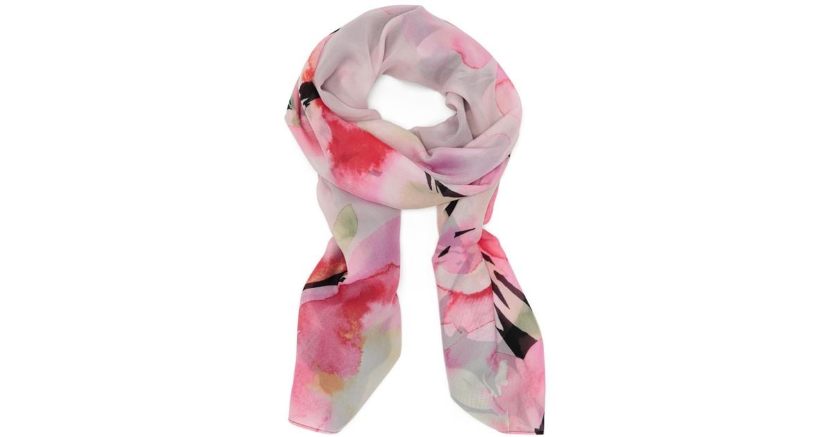 Calvin Klein Sunset Floral Chiffon Wrap in Pink | Lyst