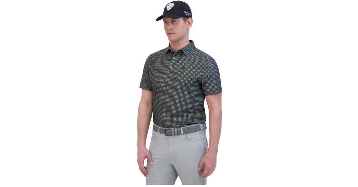 Ben Sherman Split Spot Geo Tech Jersey Sports Fit Polo Shirt in Gray ...