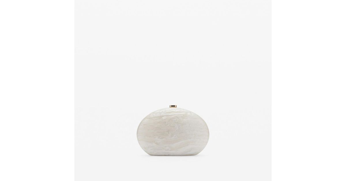 Mango Acrylic Clutch Bag in White | Lyst
