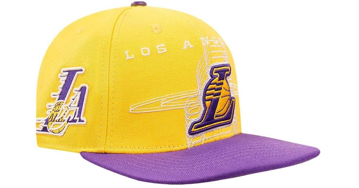 Pro Standard Gold/purple Los Angeles Lakers Logo Morph Snapback Hat in ...
