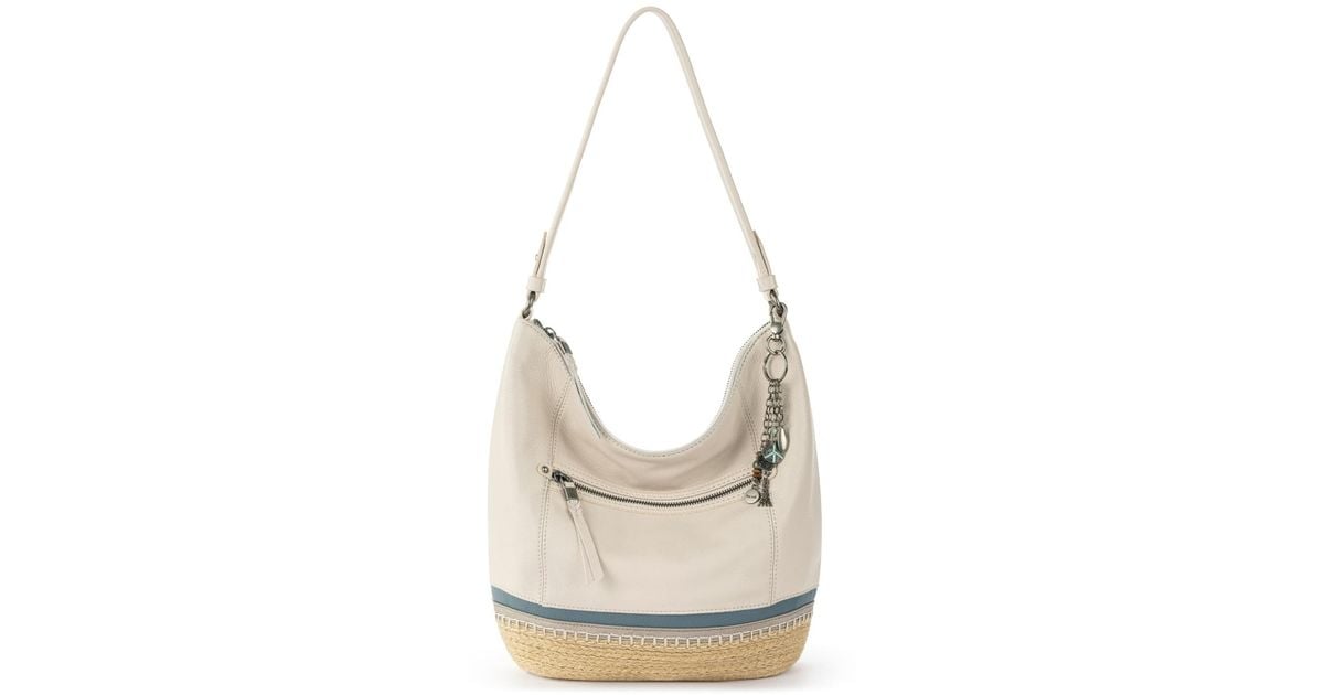 The Sak Sequoia Leather Hobo in White | Lyst