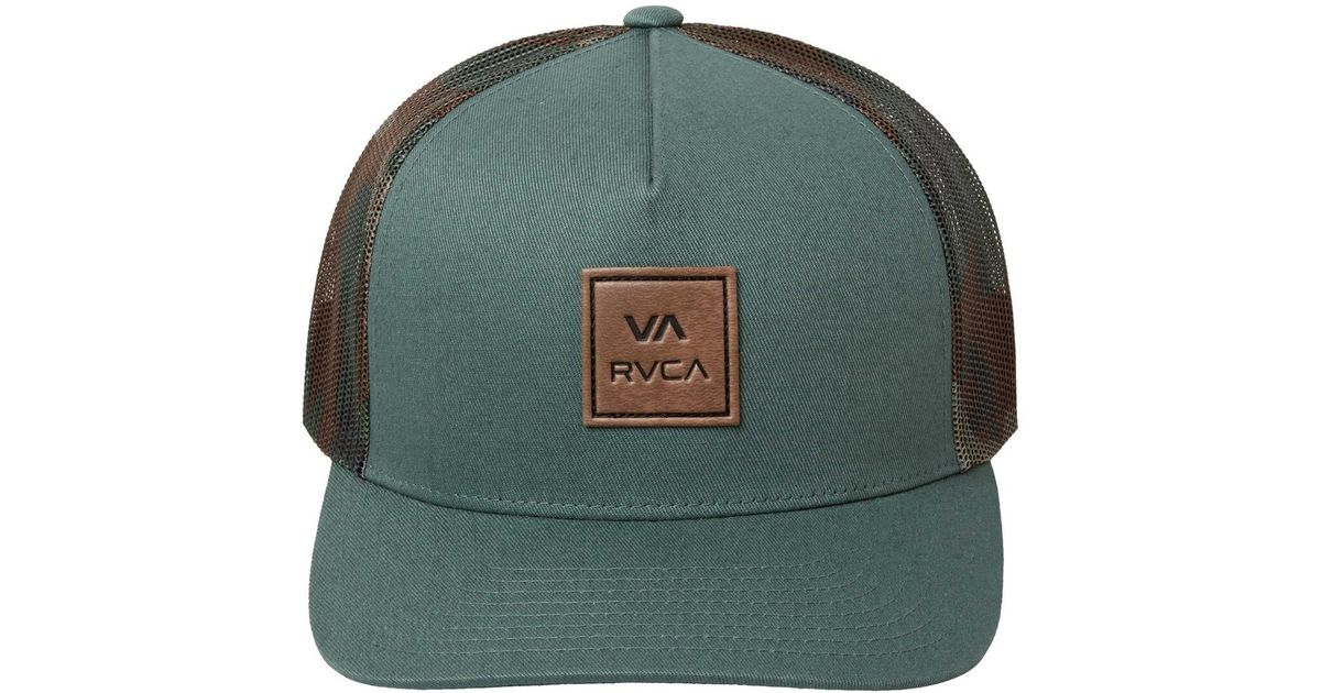 RVCA Va All The Way Trucker Adjustable Hat in Green for Men | Lyst