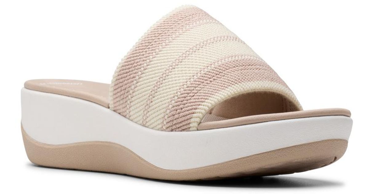 Clarks Cloudsteppers Arla Hollis Slip-on Flat Sandals in White | Lyst