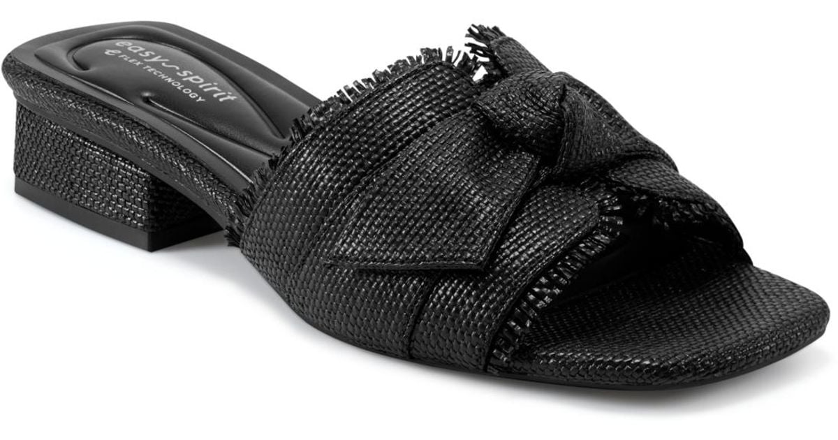 Easy Spirit Girly Eflex Knotted Bow Dress Sandals in Black | Lyst