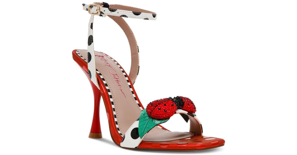 Betsey Johnson Lolla Ladybug High-heel Dress Sandals in Red | Lyst