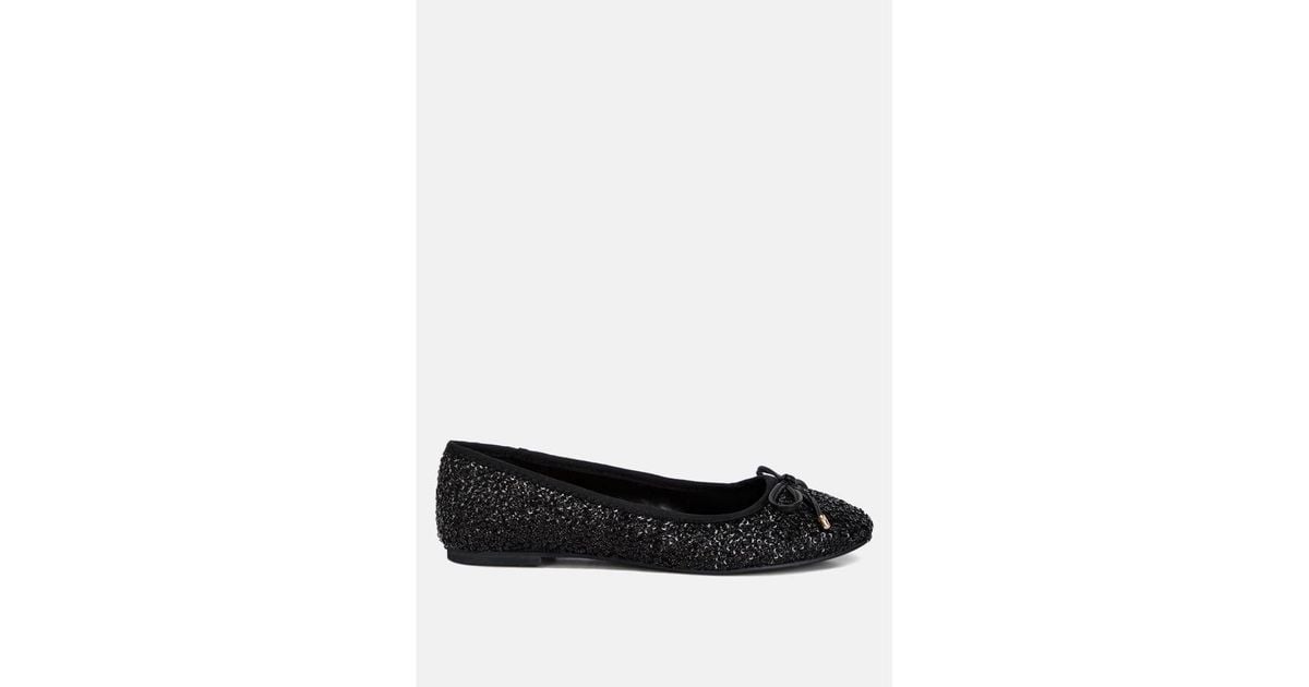 LONDON RAG Ringo Sequin Embellished Ballet Flats in Black | Lyst