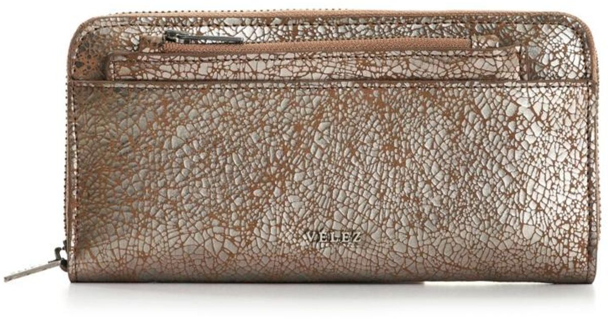 Velez Folia Leather Checkbook Wallet in Gray for Men | Lyst