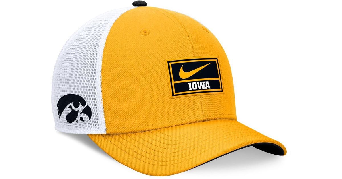 Nike Gold/white Iowa Hawkeyes 2024 On Field Swoosh Trucker Adjustable ...