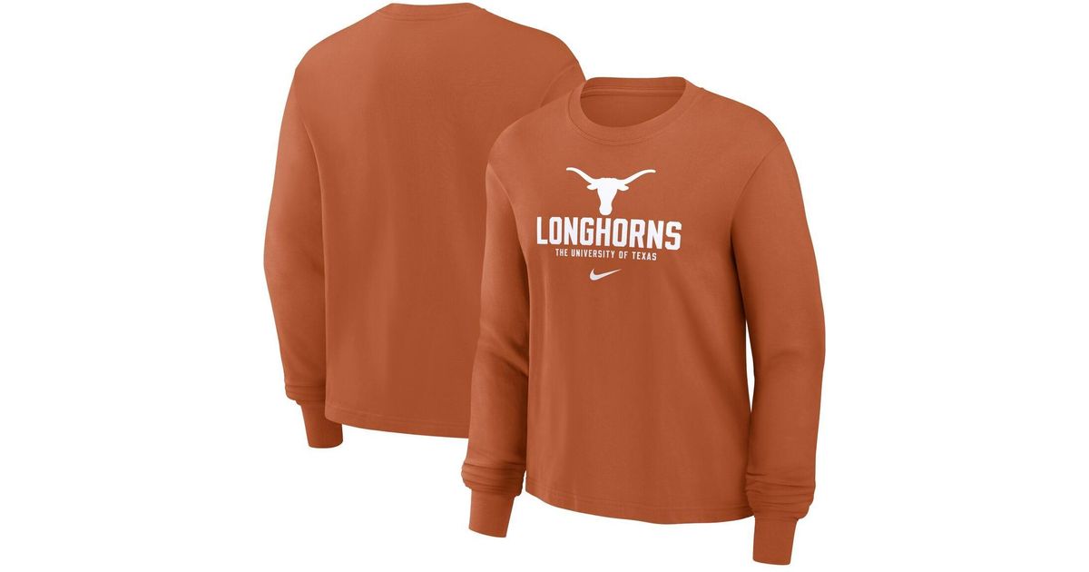 Nike Texas Texas Longhorns Primetime University Boxy Long Sleeve T ...