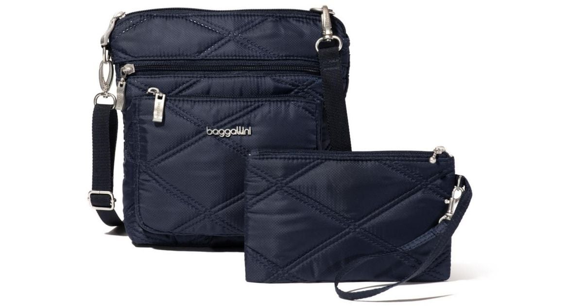 Baggallini Pocket Rfid Secure Crossbody Bag in Blue | Lyst
